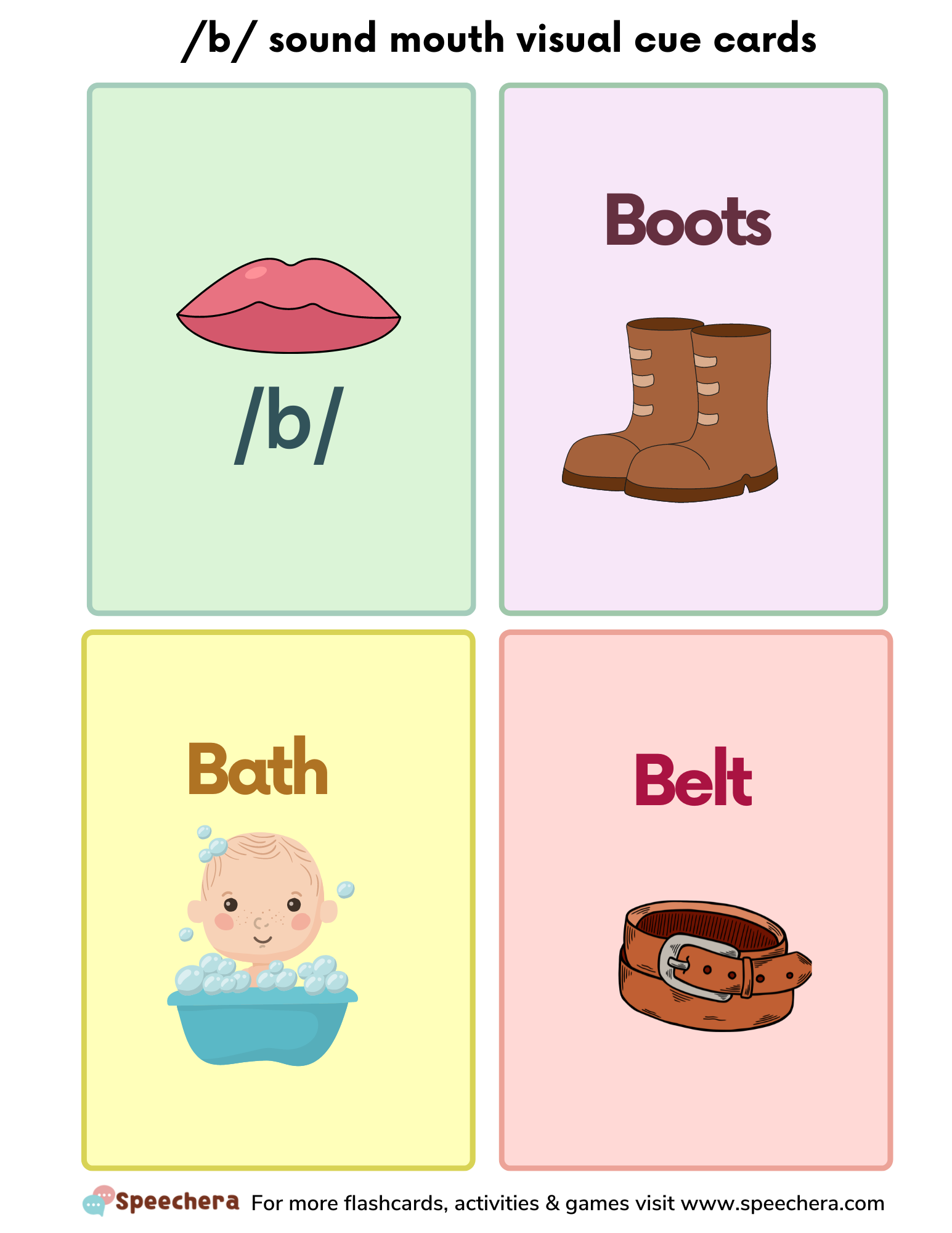How to Teach B Sound: Articulation Activities, and Word Lists for ...