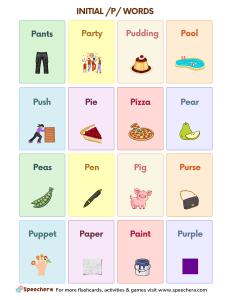 How to Teach P Sound: Articulation Activities, and Word Lists for ...