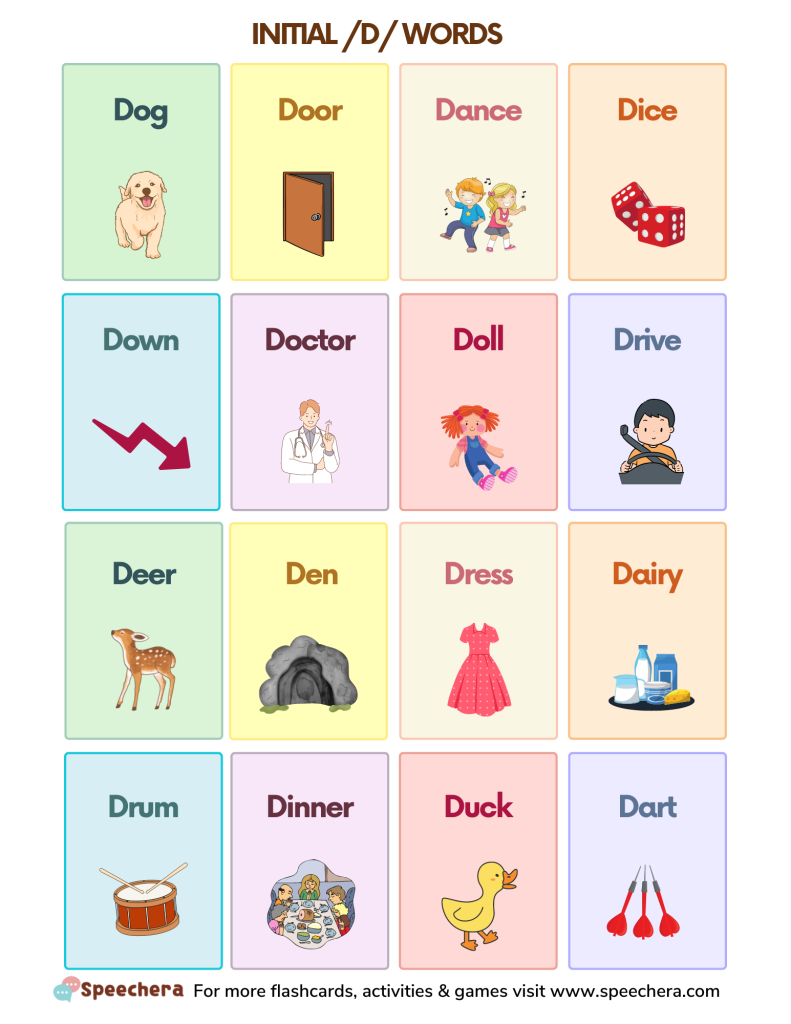 Free Initial D Sound Words For Speech Therapy SpeechEra Free Initial D Sound Words For Speech Therapy SpeechEra