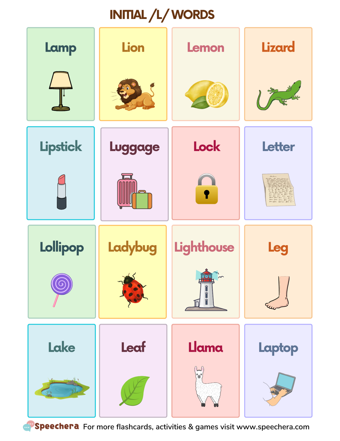 Free L Sound Articulation Flashcards Worksheet PDF SpeechEra free-l-sound-articulation-flashcards-worksheet-pdf-speechera