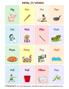 Free Initial P Sound Words for Speech Therapy | Speech Era