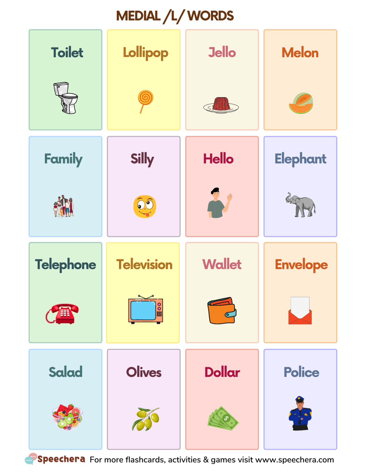 Free L Sound Medial Words Flashcards Worksheet PDF SpeechEra Free L Sound Medial Words Flashcards Worksheet PDF SpeechEra