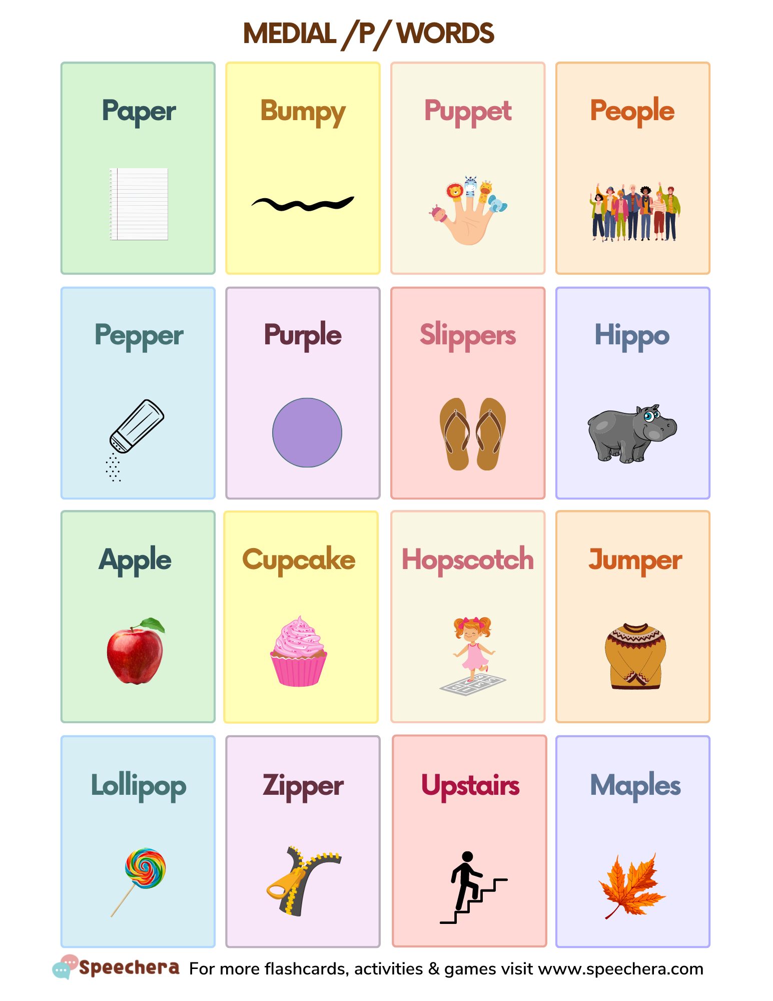 Free P Sound Medial Words Flashcards Worksheet PDF SpeechEra Free P Sound Medial Words Flashcards Worksheet PDF SpeechEra