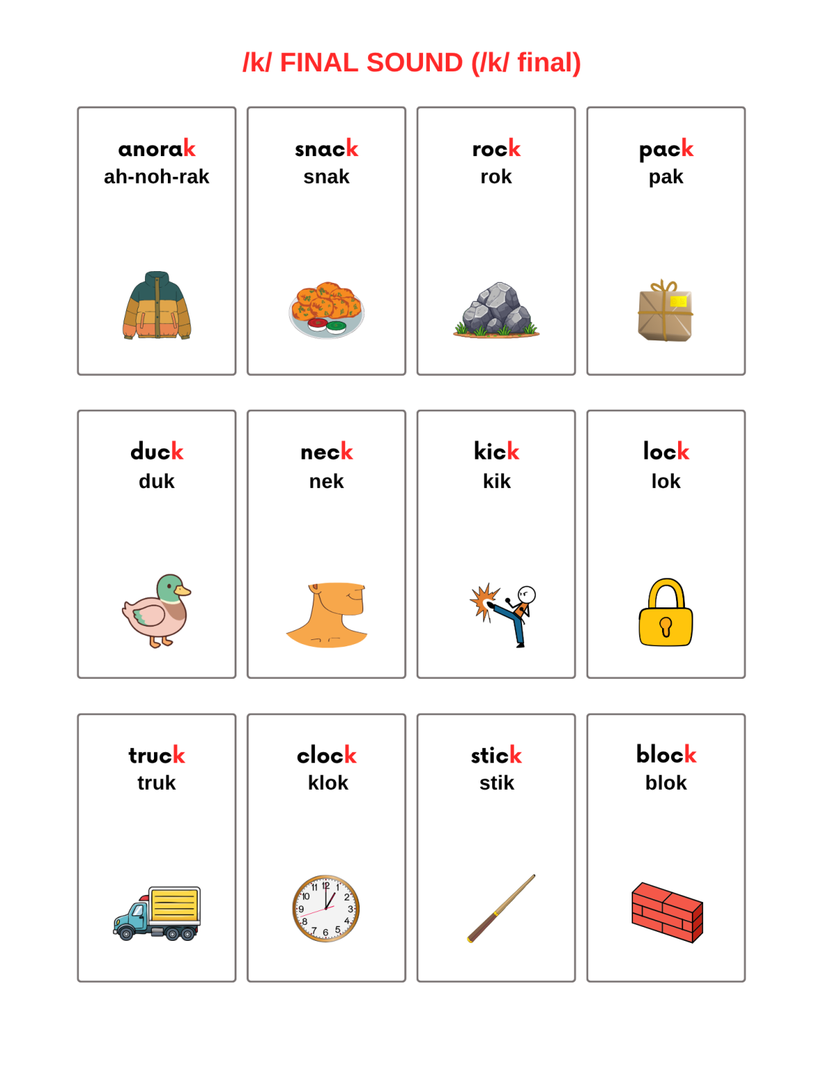 Spanish K Sound Speech Therapy Worksheet and Flashcards | Speech Era